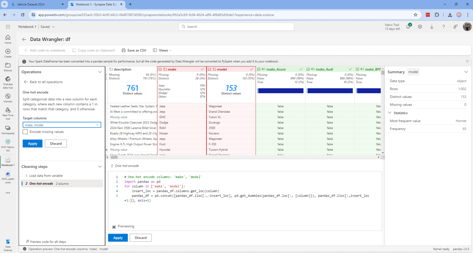 Introduction to Data Wrangler in Microsoft Fabric